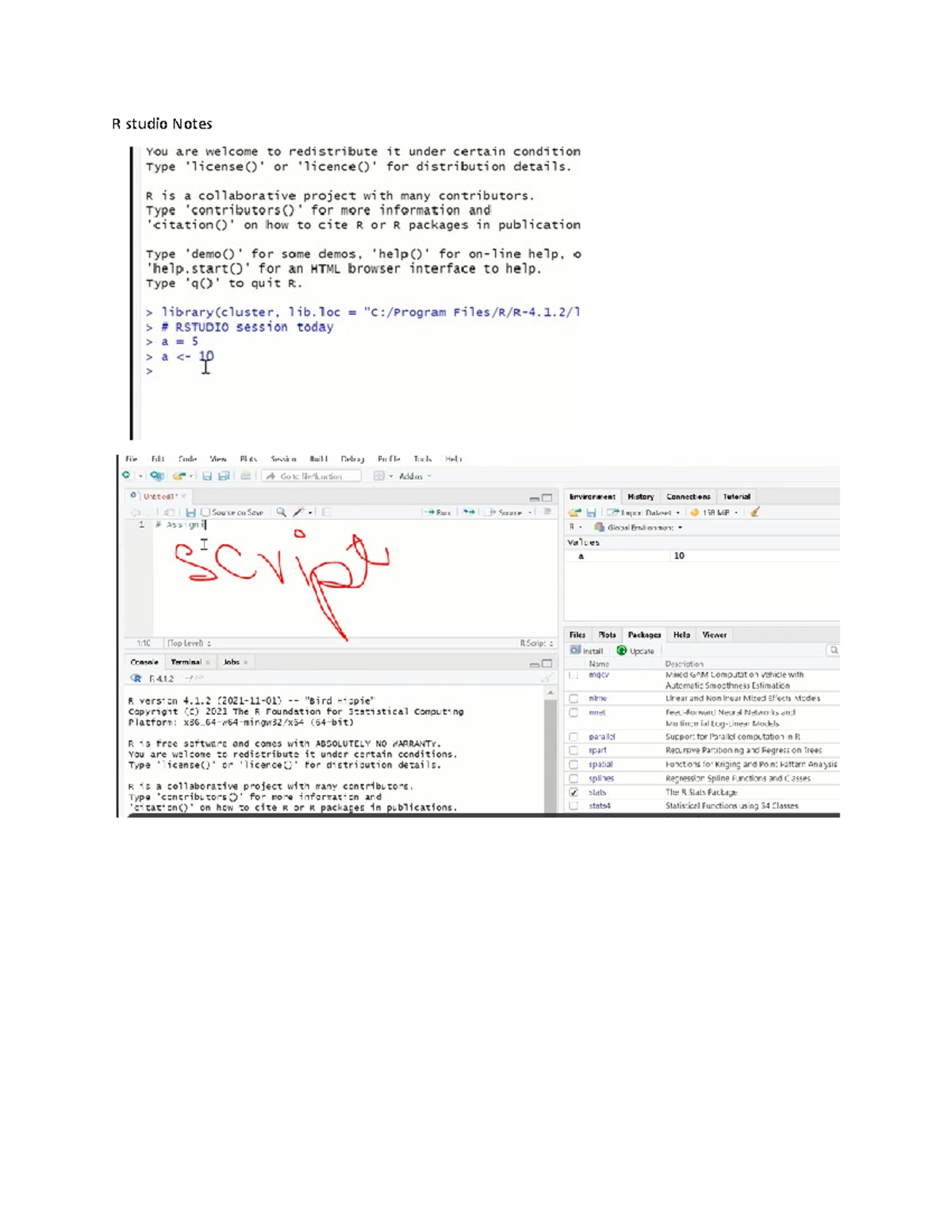 R studio Notes for regression - R studio Notes Linear Regression ...