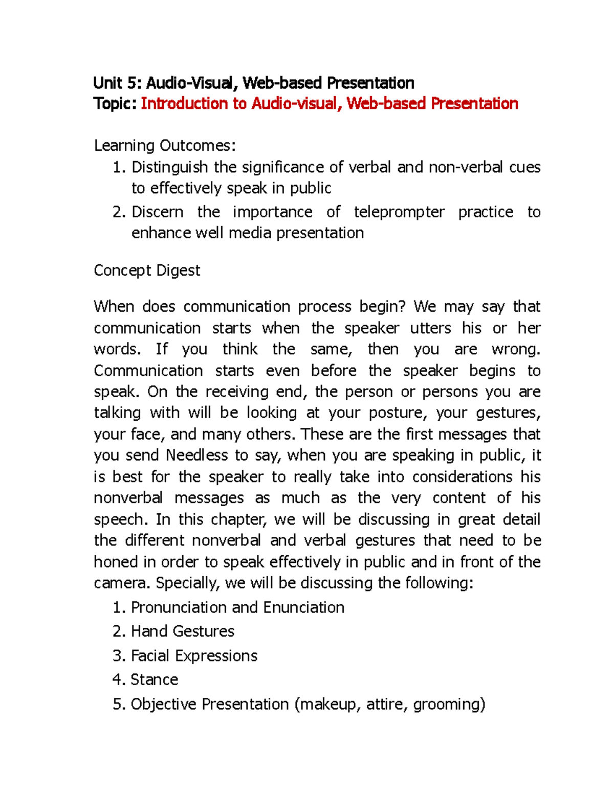 Introduction to Audio-visual, Web-based Presentation - Distinguish the ...