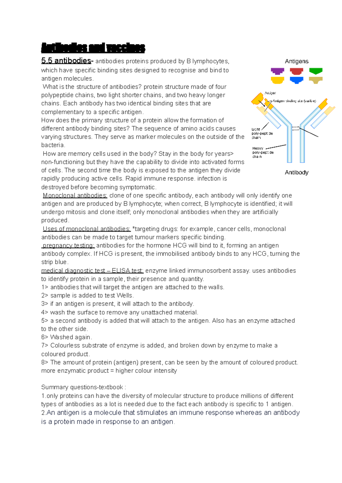 Untitled document - notes for vaccines - Antibodies and vaccines 5 ...