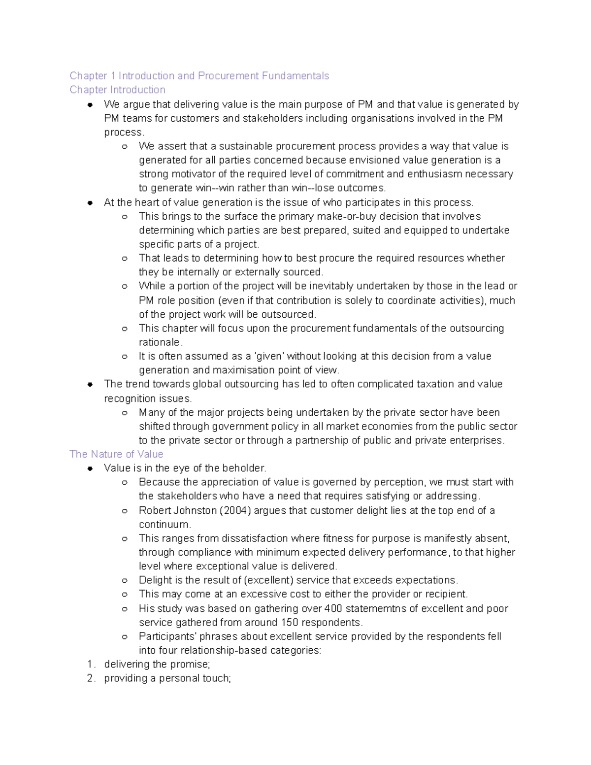 Chapter 1 Notes - Procurement Systems - Chapter 1 Introduction and ...