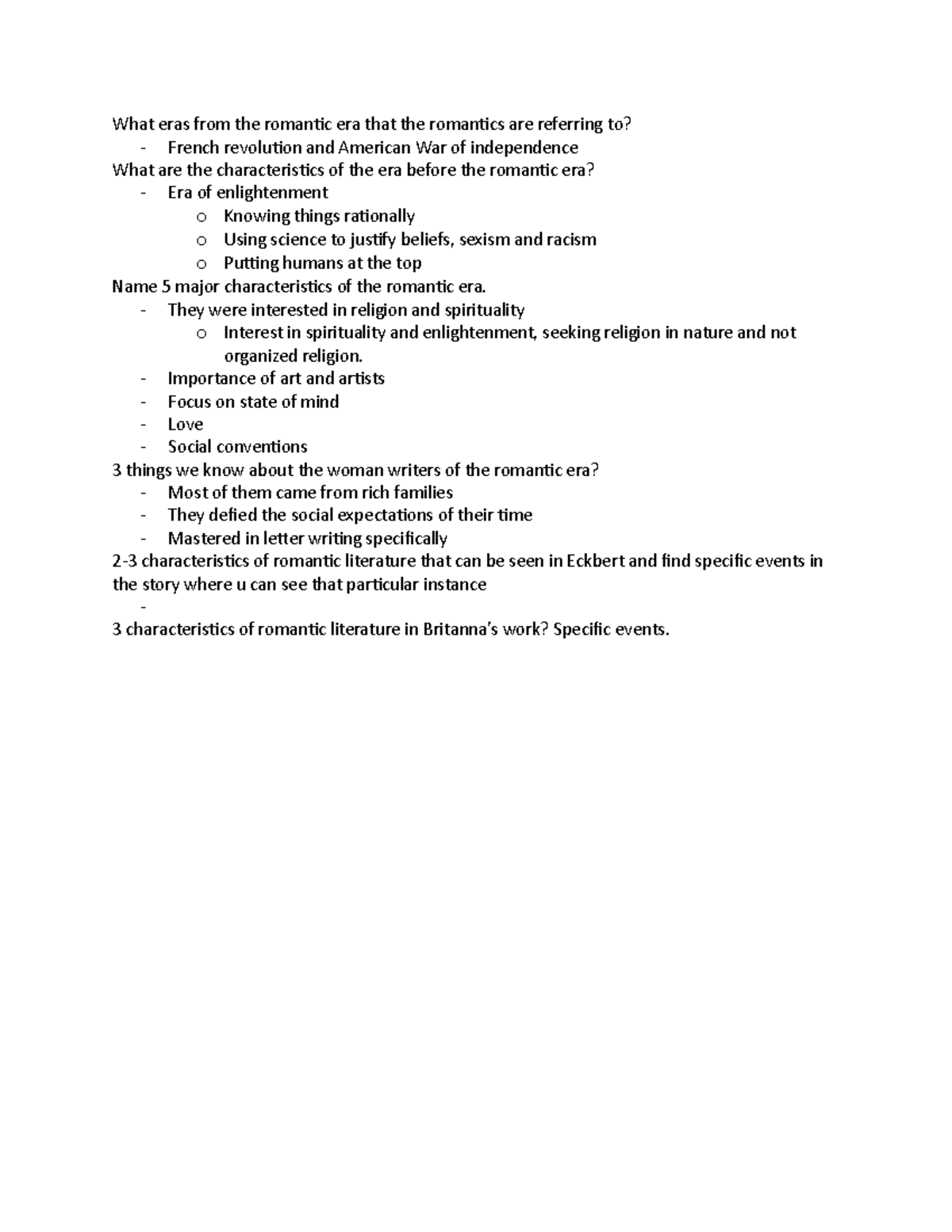 Fairy tale class notes - What eras from the romantic era that the ...