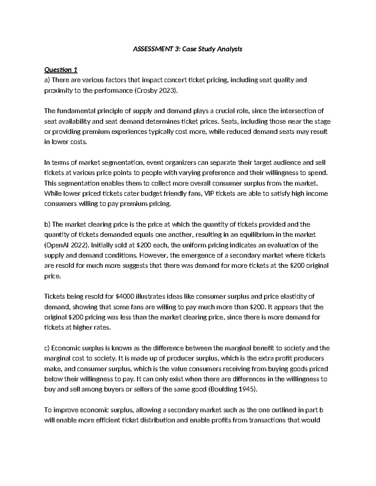 Case Study Analysis COMM1100 - ASSESSMENT 3: Case Study Analysis Question 1 a) There are various ...