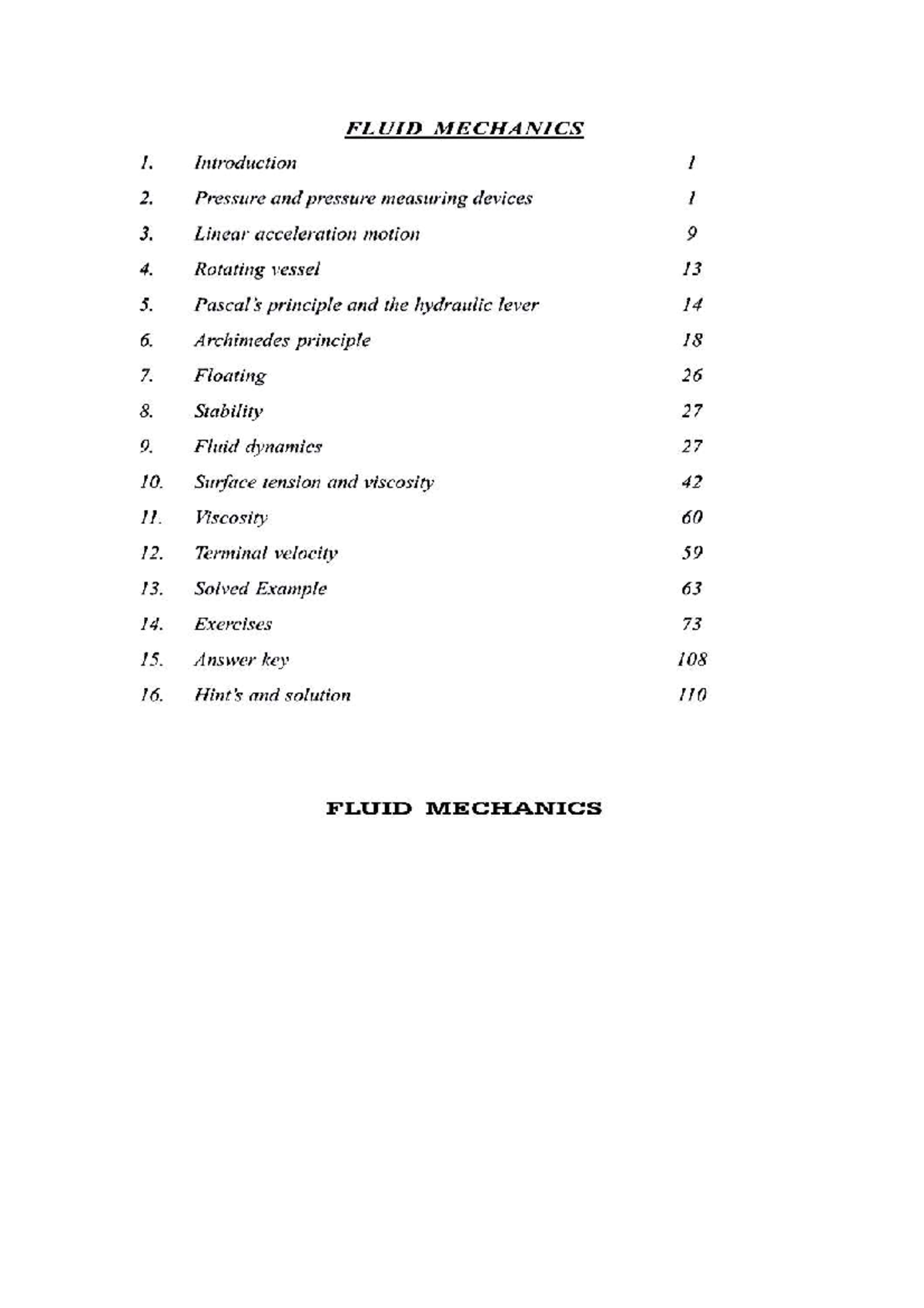 Fluid Mechanics - B.tech - Studocu