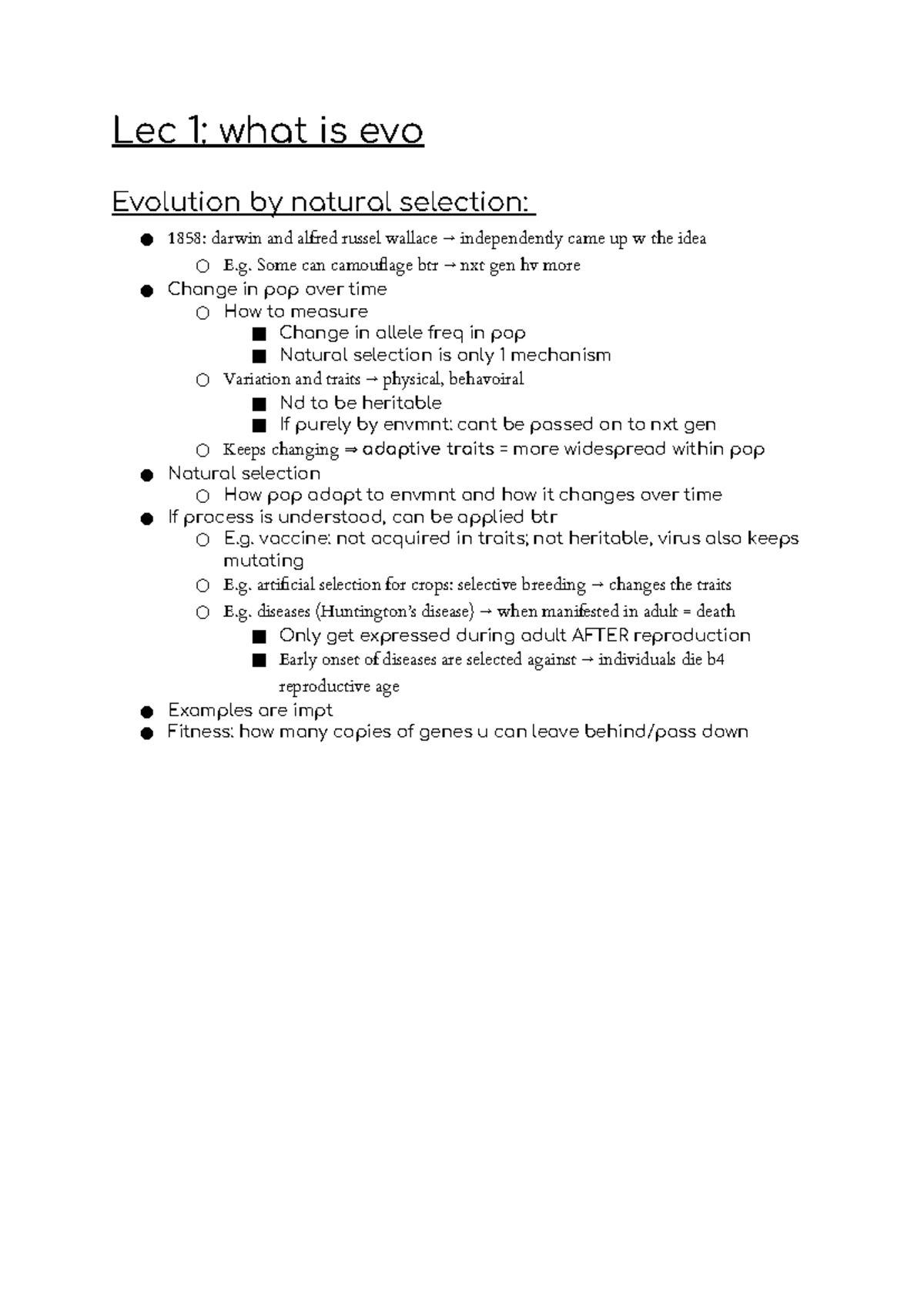 chapter 1 what is evo - Lec 1: what is evo Evolution by natural ...