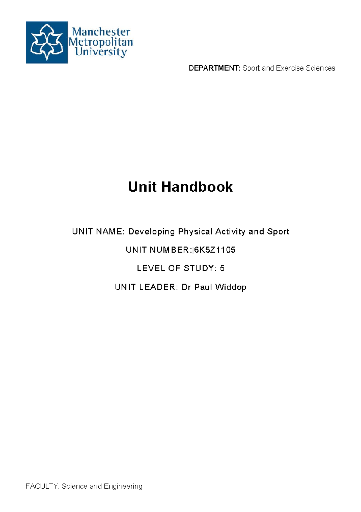 DPAS Unit Handbook (003) - 85923302 - MMU - Studocu