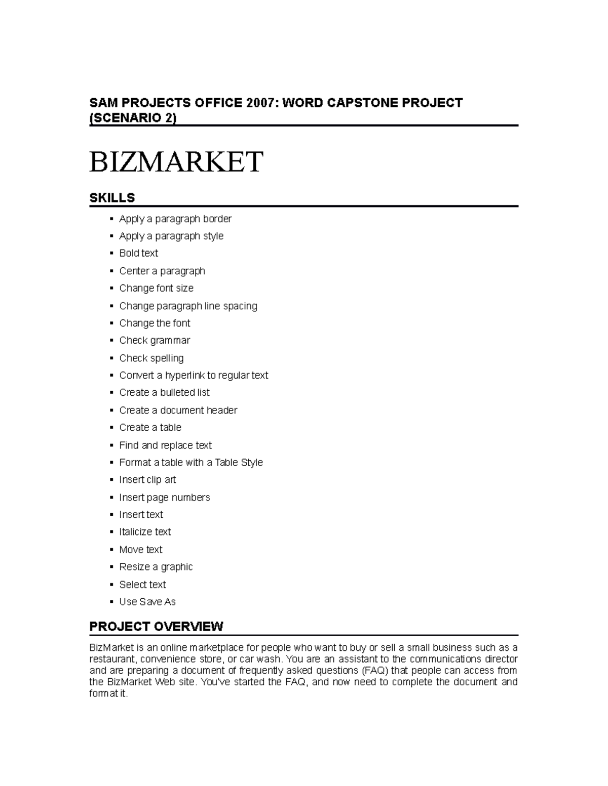 Instructions CS Word 1b ...... - SAM PROJECTS OFFICE 2007: WORD ...