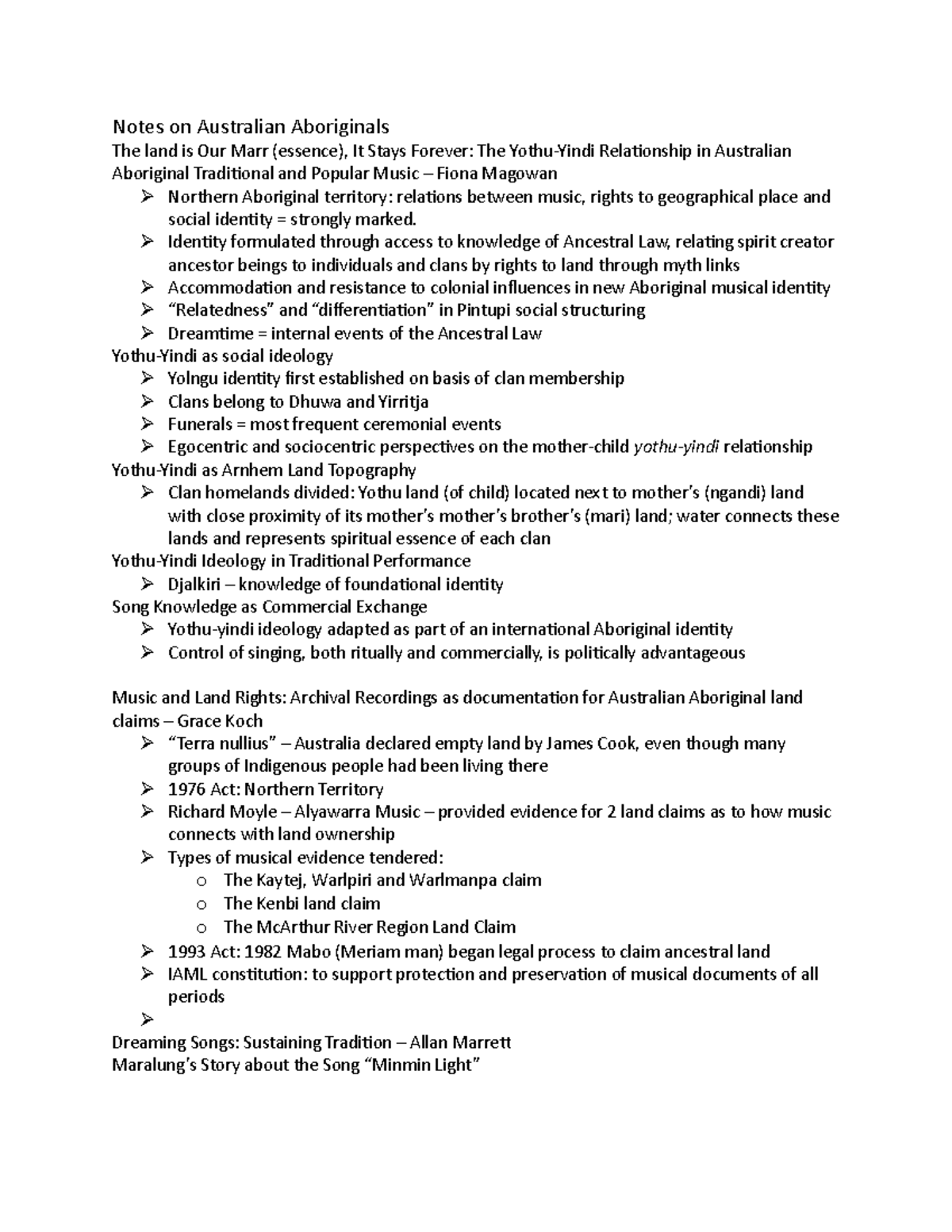 Notes on Australian Aboriginals - Identity formulated through access to ...