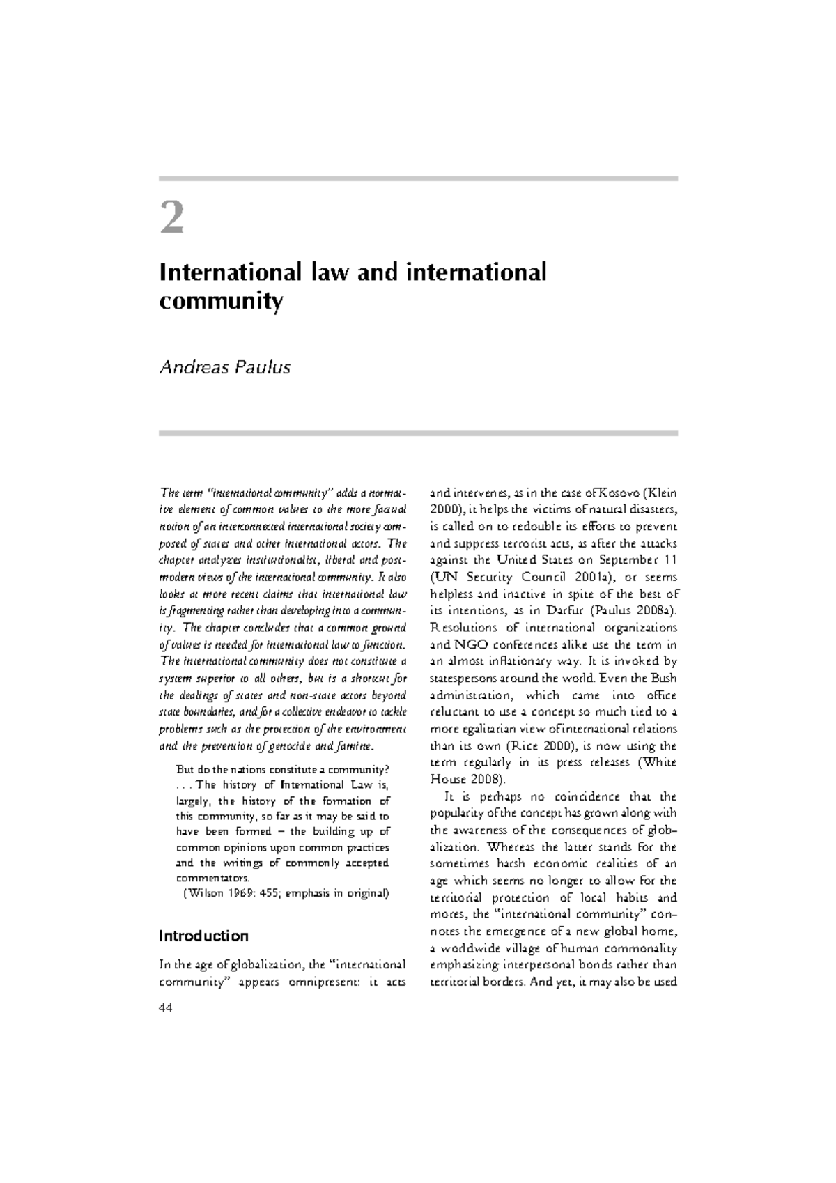 International law and International Community - The term “international ...