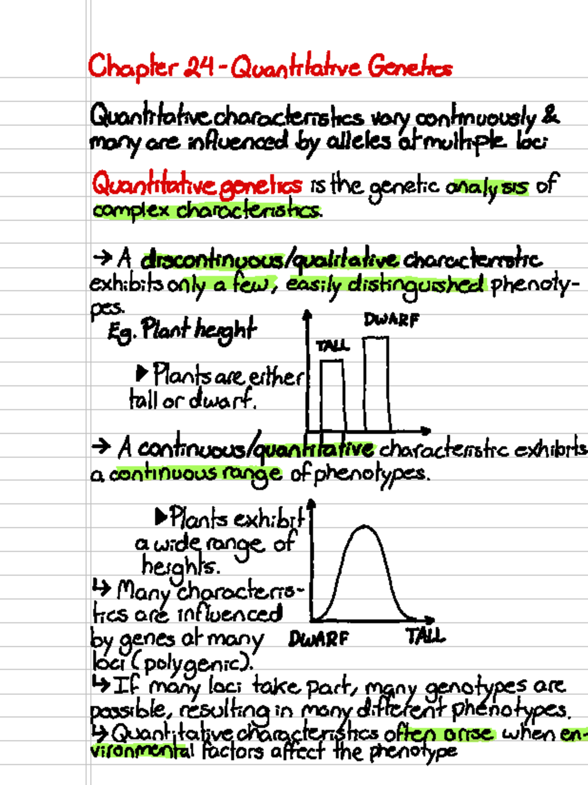 Chapter 24 - Quantitative Genetics - BIO 2306 - Baylor University - Studocu