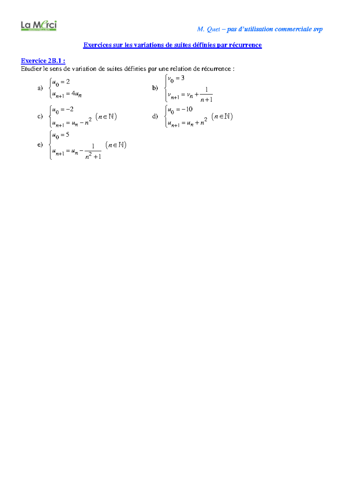 Chap 05 - Ex 2B - Exercices sur les variations de suites - Corrige - M ...