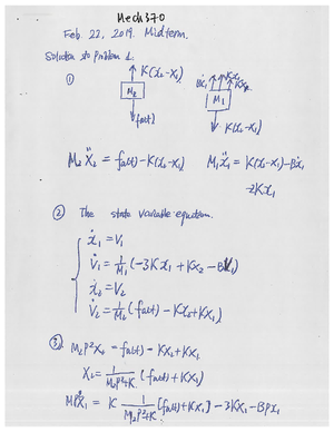 MECH 370 Final Crash Part 1 Solutions 2 - MECH 370 - Studocu