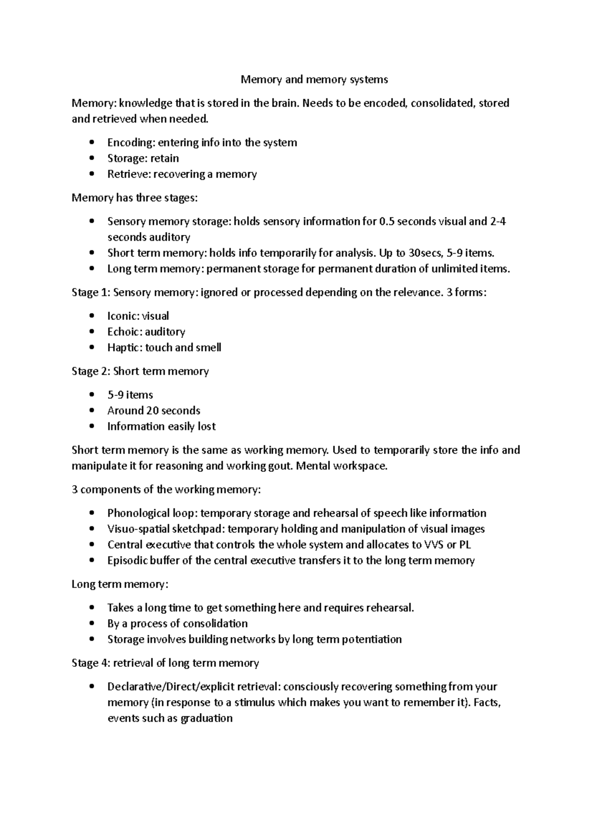 Memory and memory systems - Memory and memory systems Memory: knowledge ...