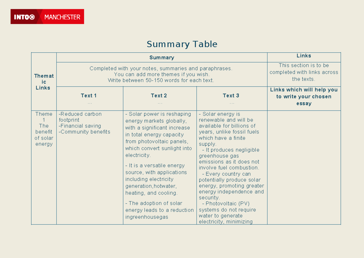 W8 L2 Blank summary table 2 - Summary Table Themat ic Links Summary ...