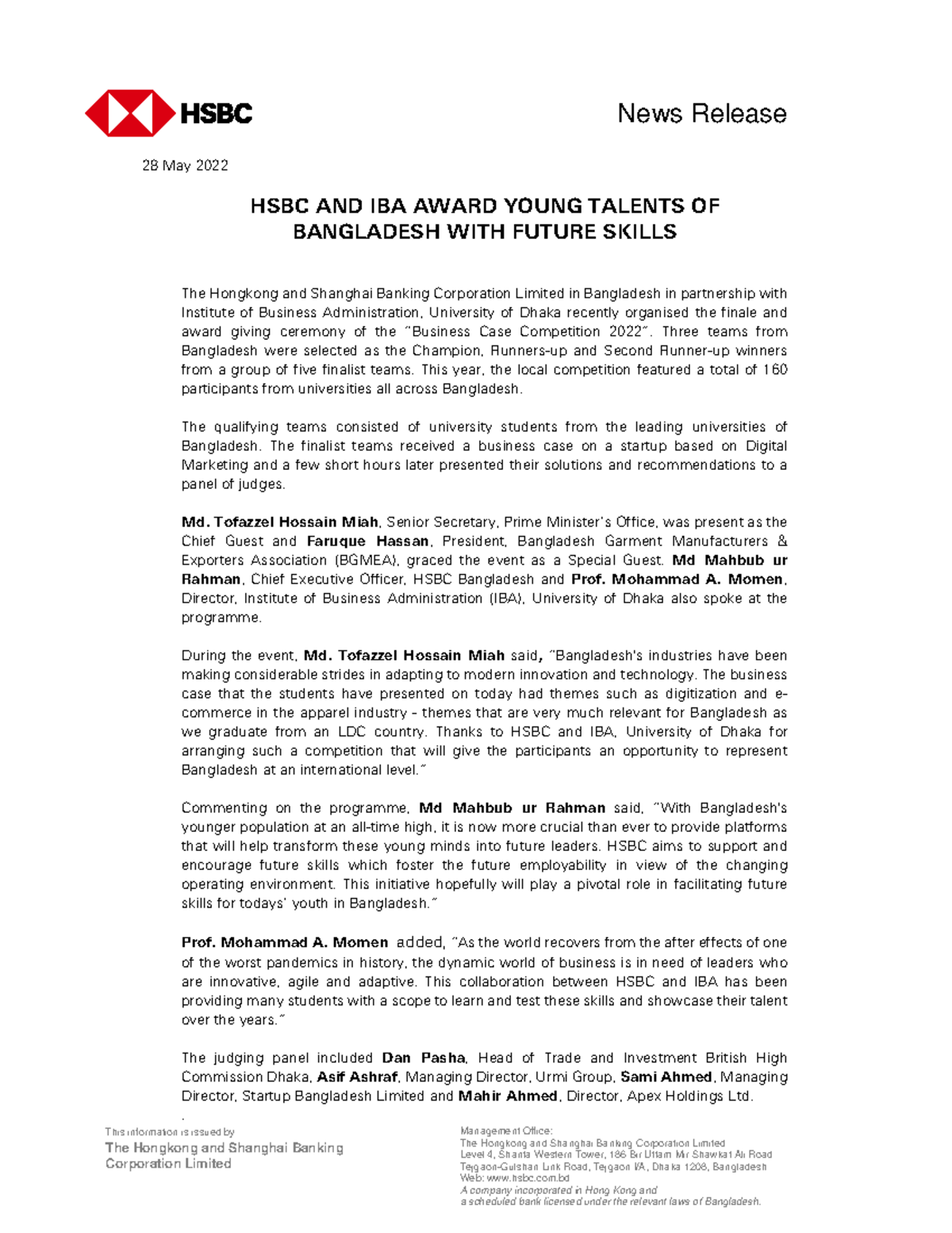 220530 hsbc business case competition - This information is issued by ...