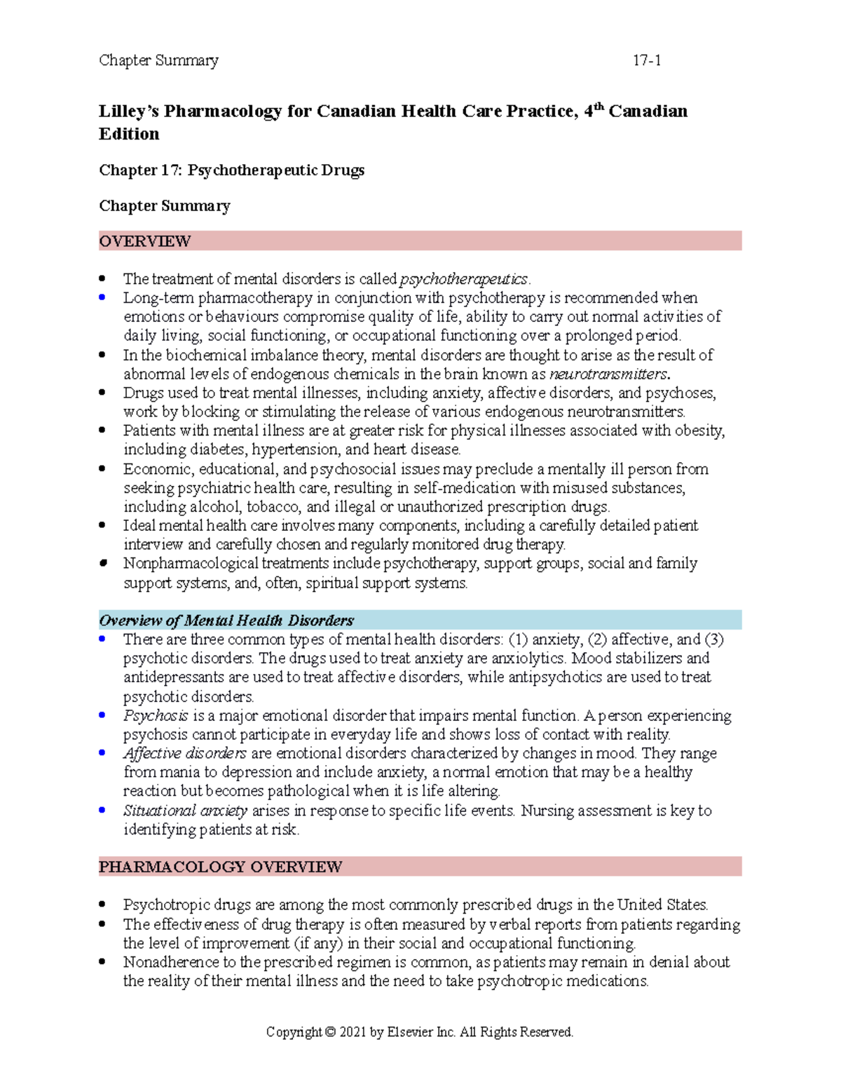 Chapter 017 - Lilley’s Pharmacology for Canadian Health Care Practice, 4th Canadian Edition ...