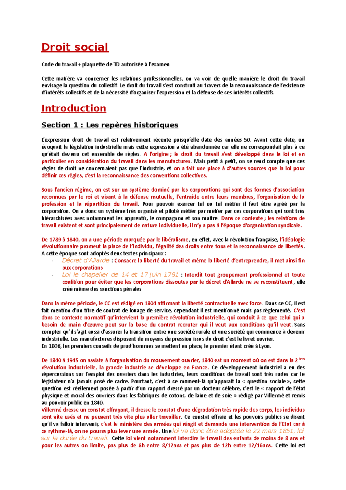 Droit-social - cours complet - Droit social Code du travail + plaquette ...