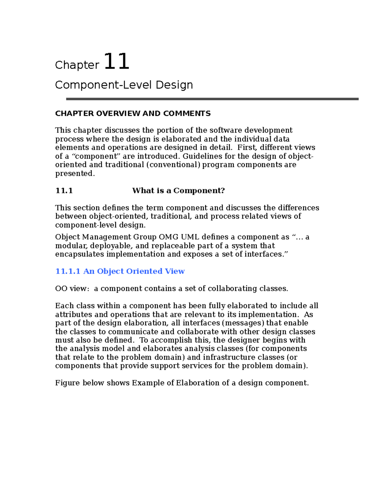 Ch11 Component-Level Design - Chapter 11 Component-Level Design CHAPTER ...