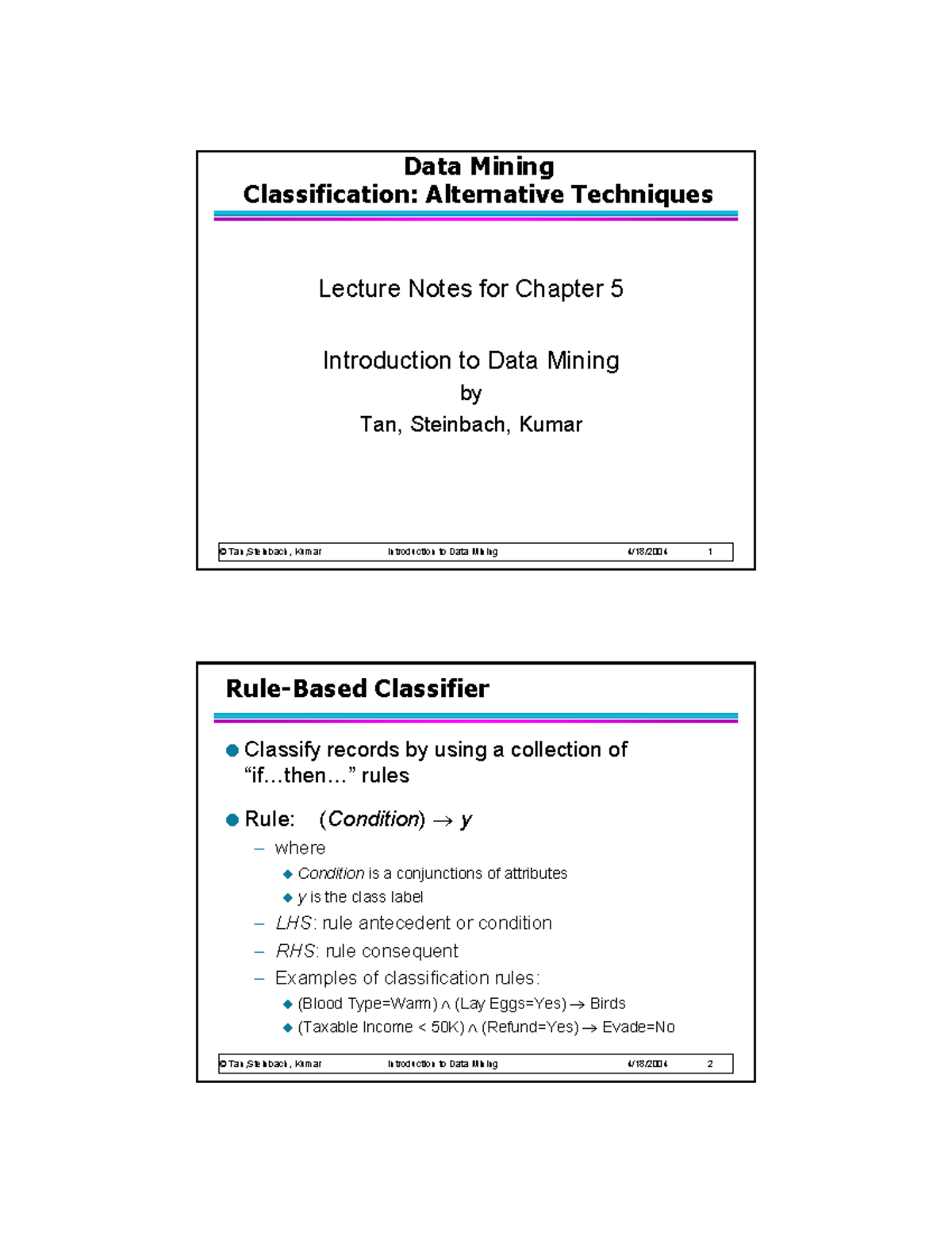 Chap5 alternative classification - Data Mining Classification ...