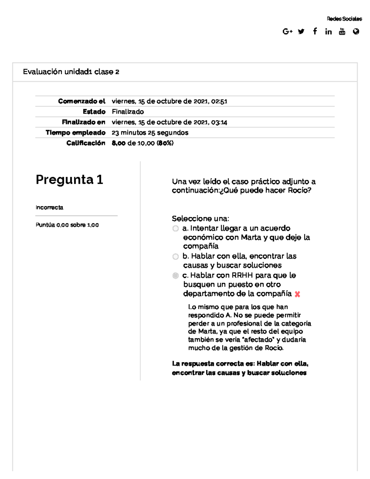 Evaluacion 2 Unidad 1 - Evaluación unidad1 clase 2 Comenzado el viernes ...