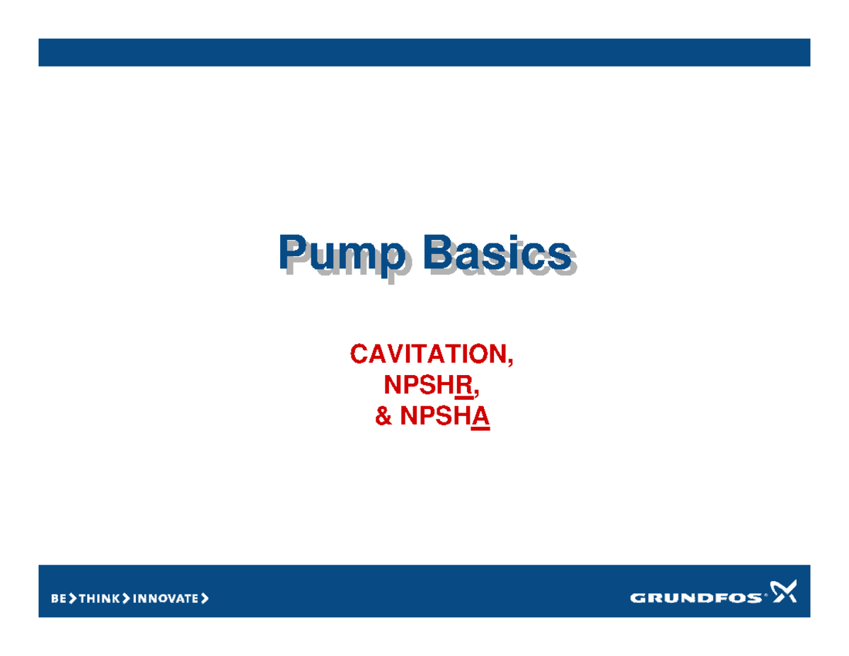 Pump basics - This pdf provides information about pumps operation and ...