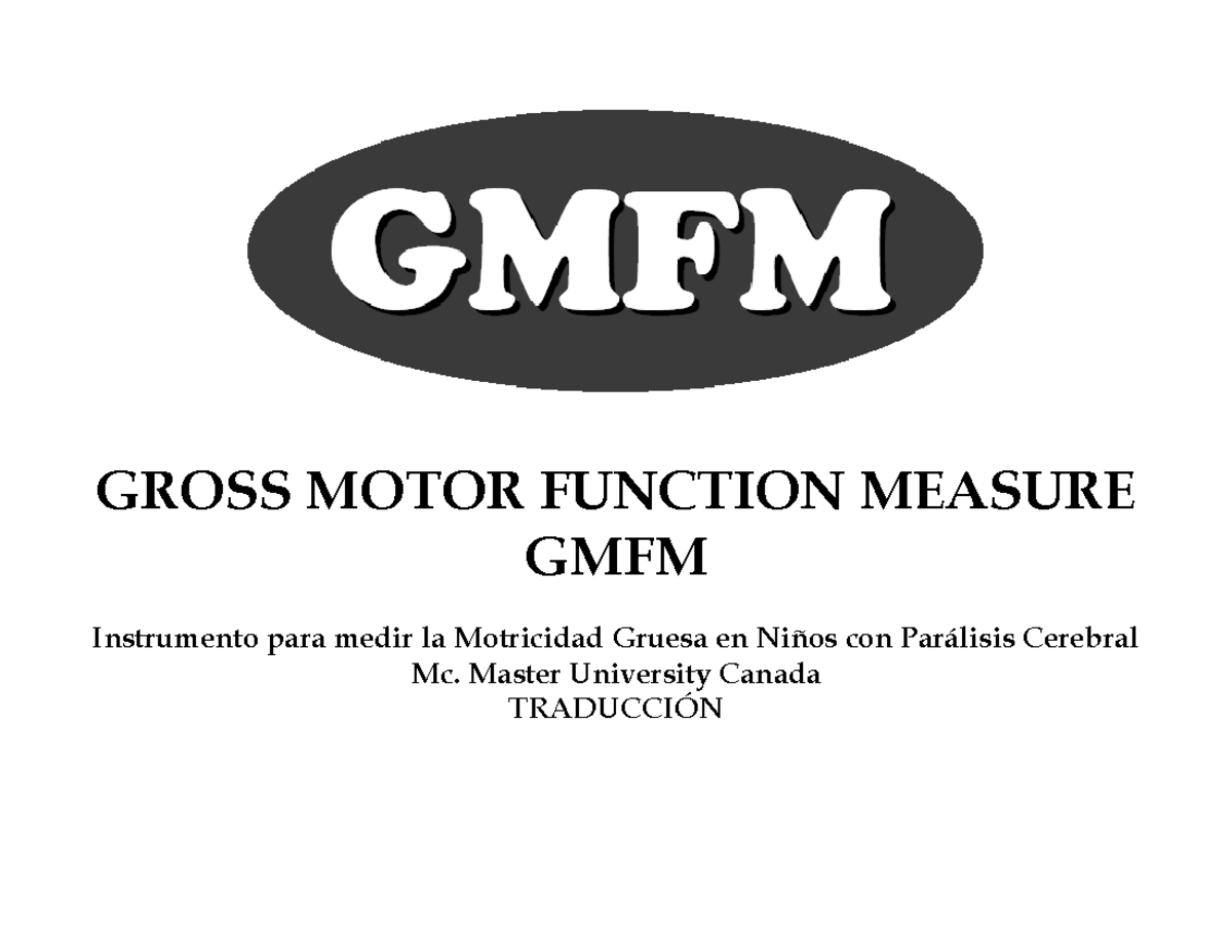 452432212 320905821 Escala Gross Motor Gmfm pdf - GROSS MOTOR FUNCTION ...