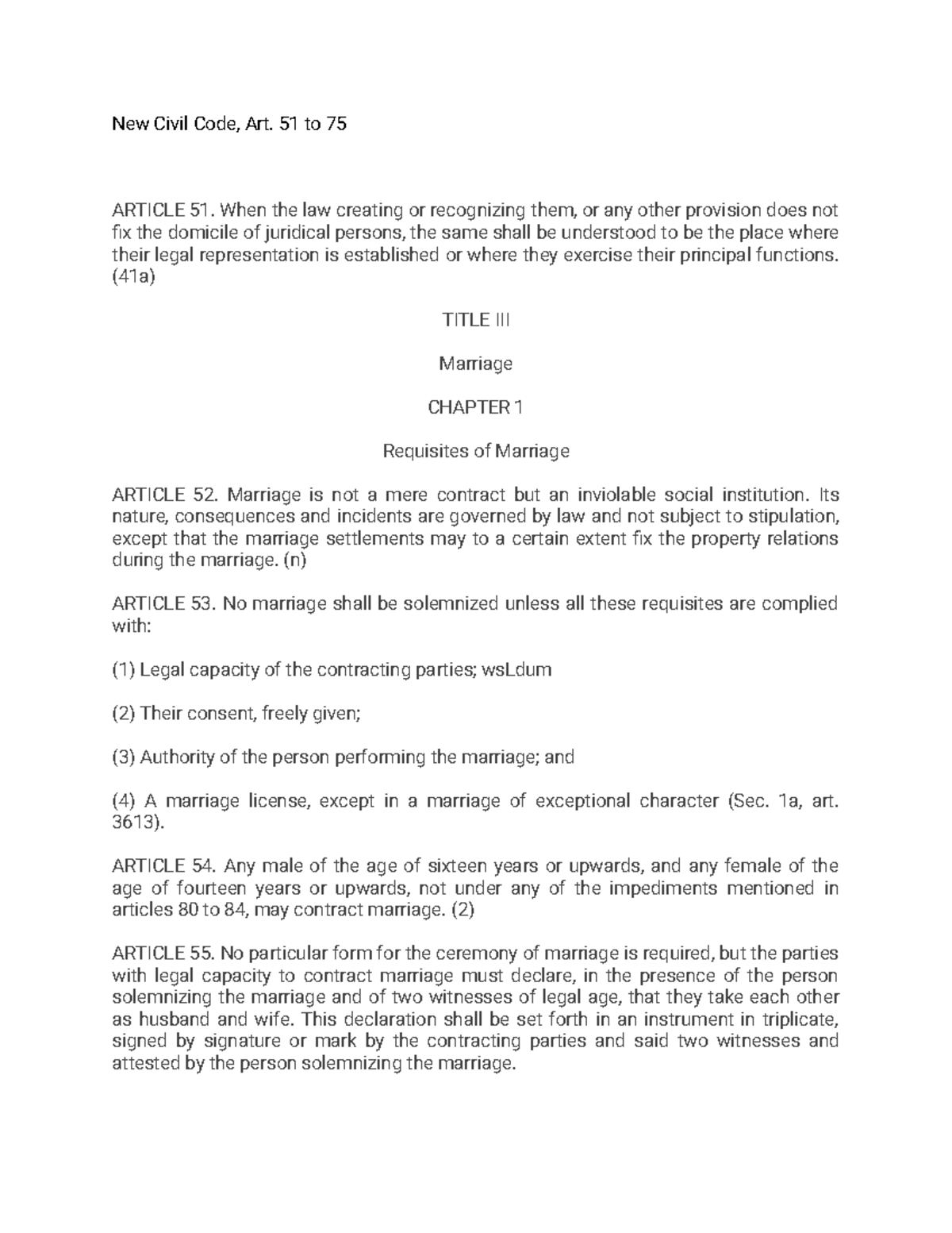 New Civil Code, Art. 51 to 75 - New Civil Code, Art. 51 to 75 ARTICLE ...