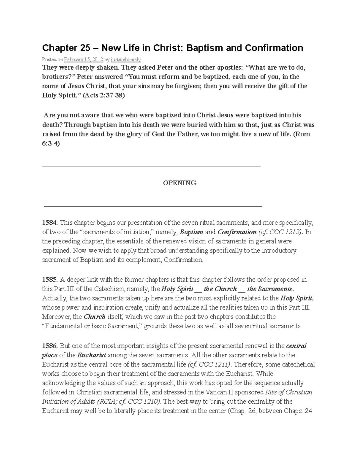 Chapter 25 – New Life in Christ Baptism and Confirmation - Chapter 25 ...