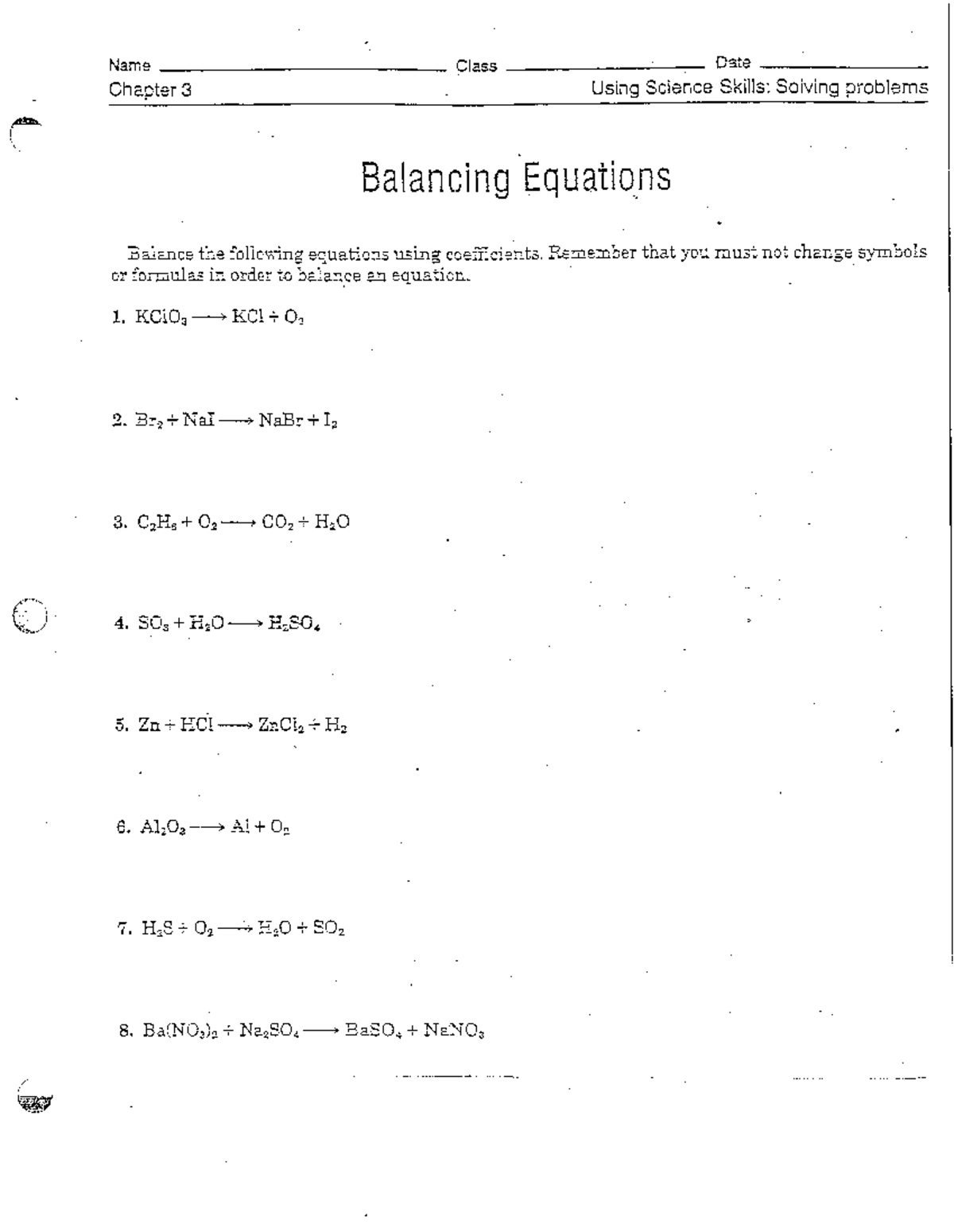 Balancing equations oct 28 - Studocu