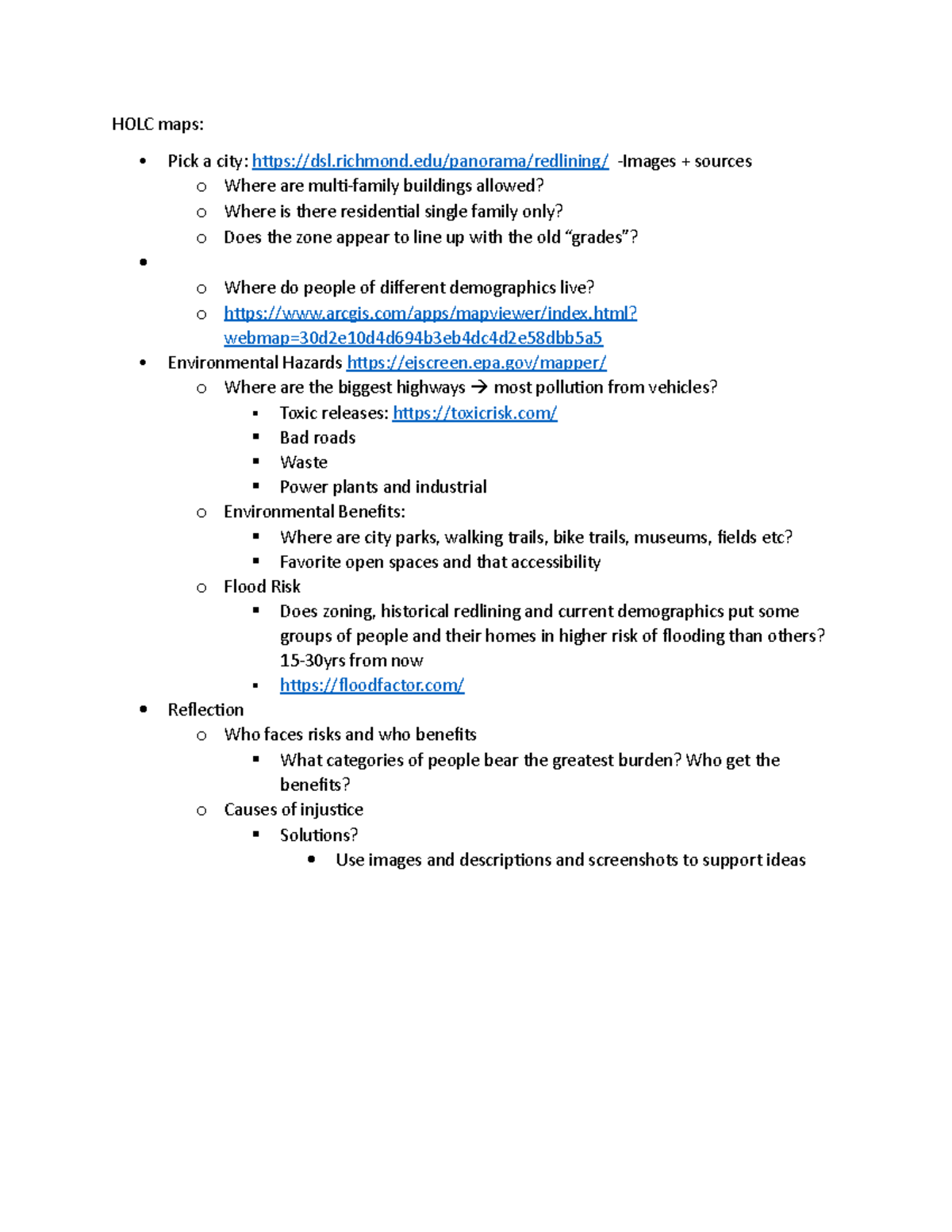 HOLC and Zoning - Individual assessment of town planning - HOLC maps ...