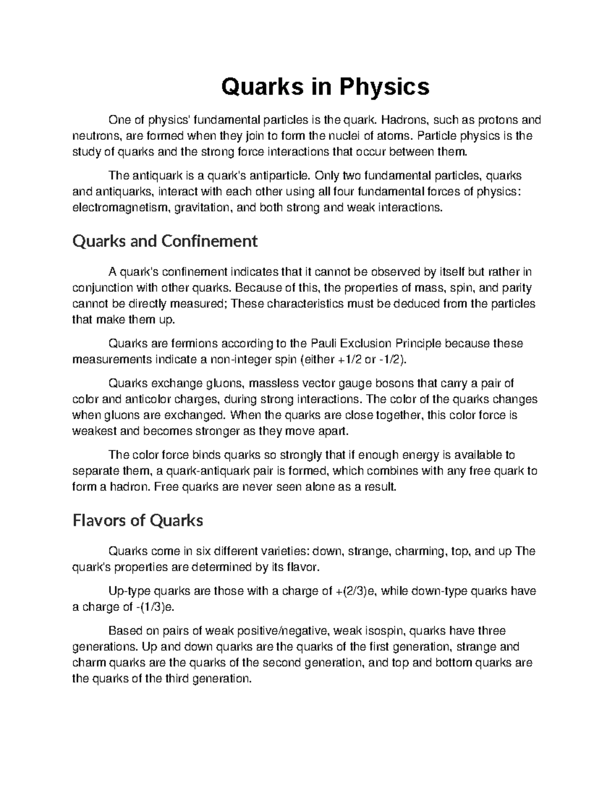 Quarks in Physics - Module - PHY121 - Quarks in Physics One of physics ...