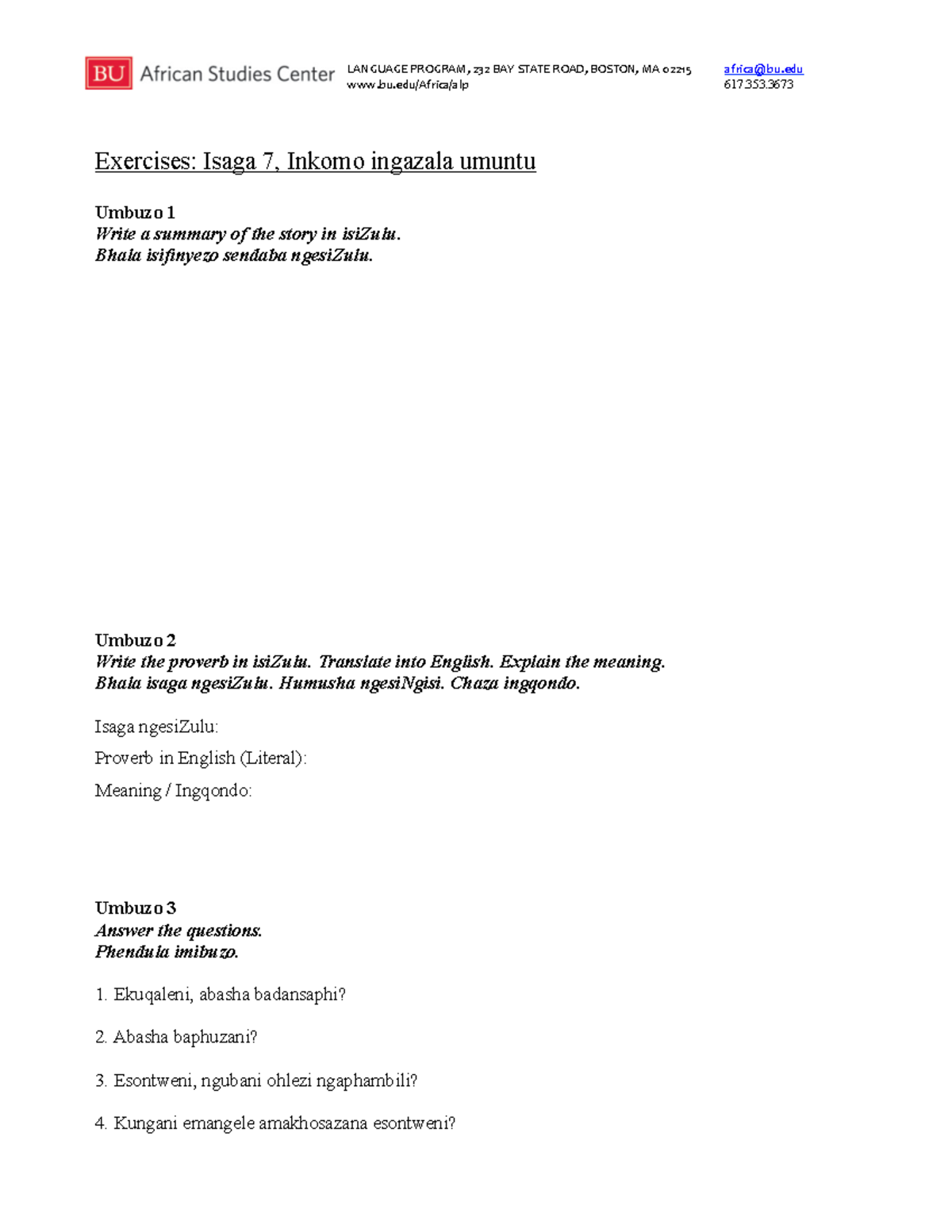 Isaga-7-Exercises - Notes on how to answer questions on literature ...