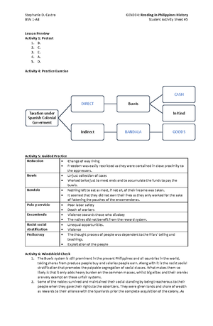 SAS 4 - Gen004 - Stephanie D. Castro GEN004: Reading in Philippines ...