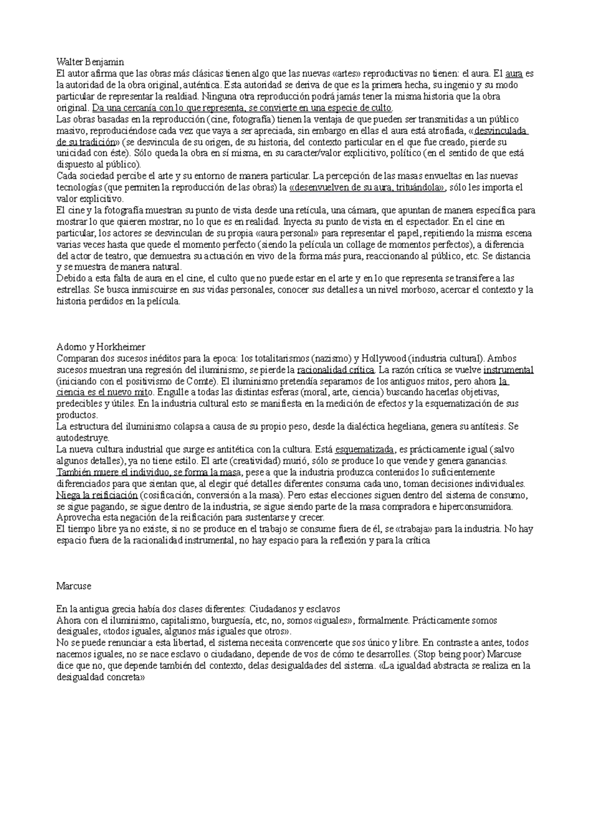 Unidad III (Benjamin, Adorno y Horkheimer, Marcuse - Walter Benjamin El ...