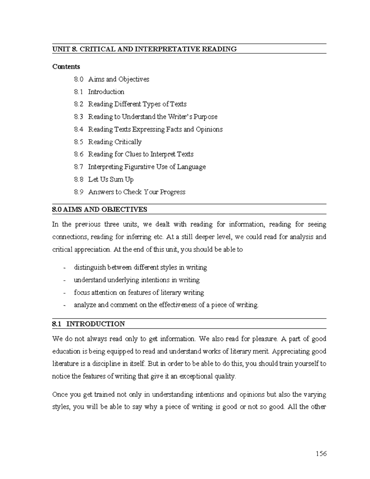 Pages 156 to - study - UNIT 8. CRITICAL AND INTERPRETATIVE READINGUNIT ...