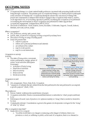 OT 1 - OT assignment - Occupational therapy is a healthcare profession ...