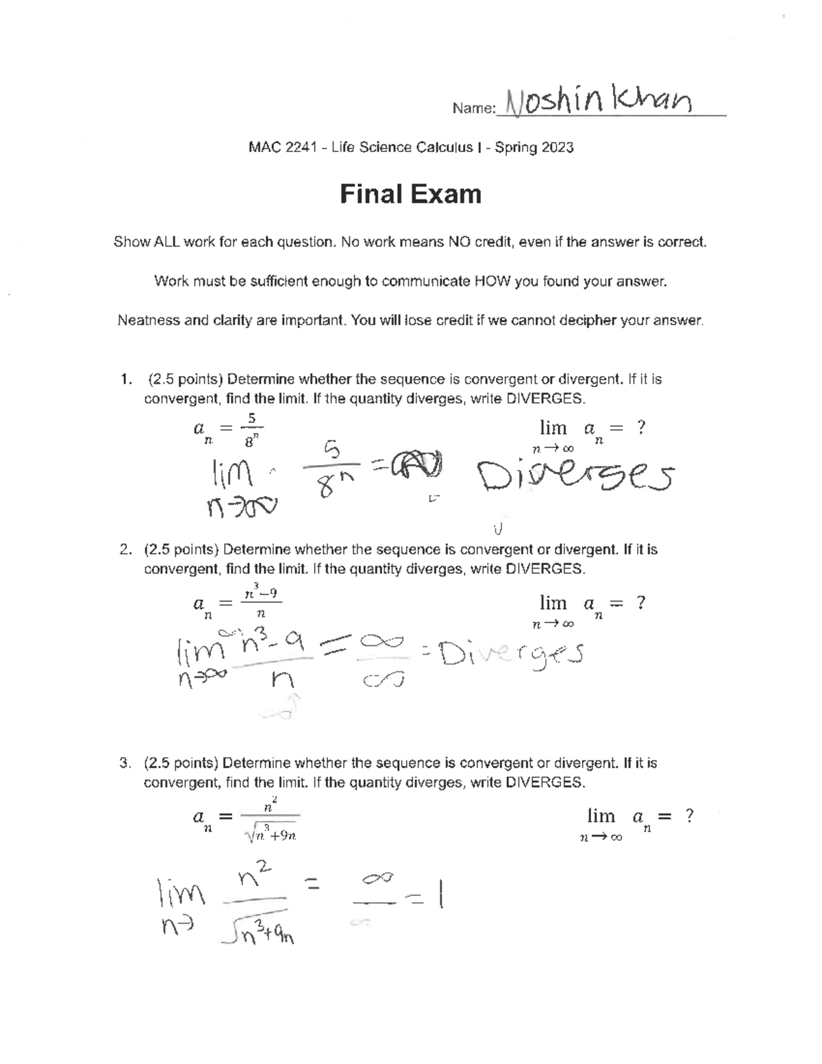 Calc final test - MAC2241 - Studocu