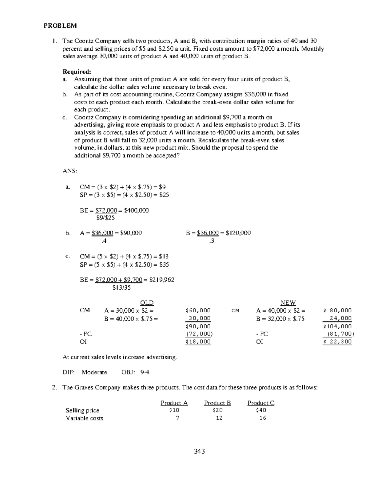 Pdfcoffee - ueugshspaoavsmsoshsbkslshsgsgwvssloshwgshshshsh - PROBLEM 1. The Coontz Company ...
