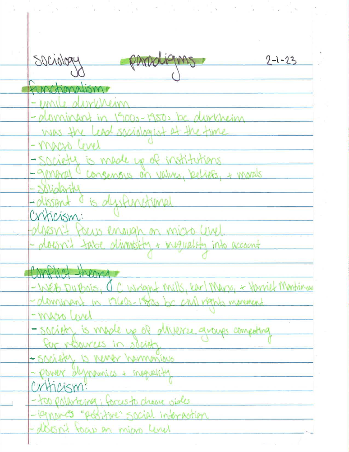 Sociological Paradigms - SOC151 - Studocu