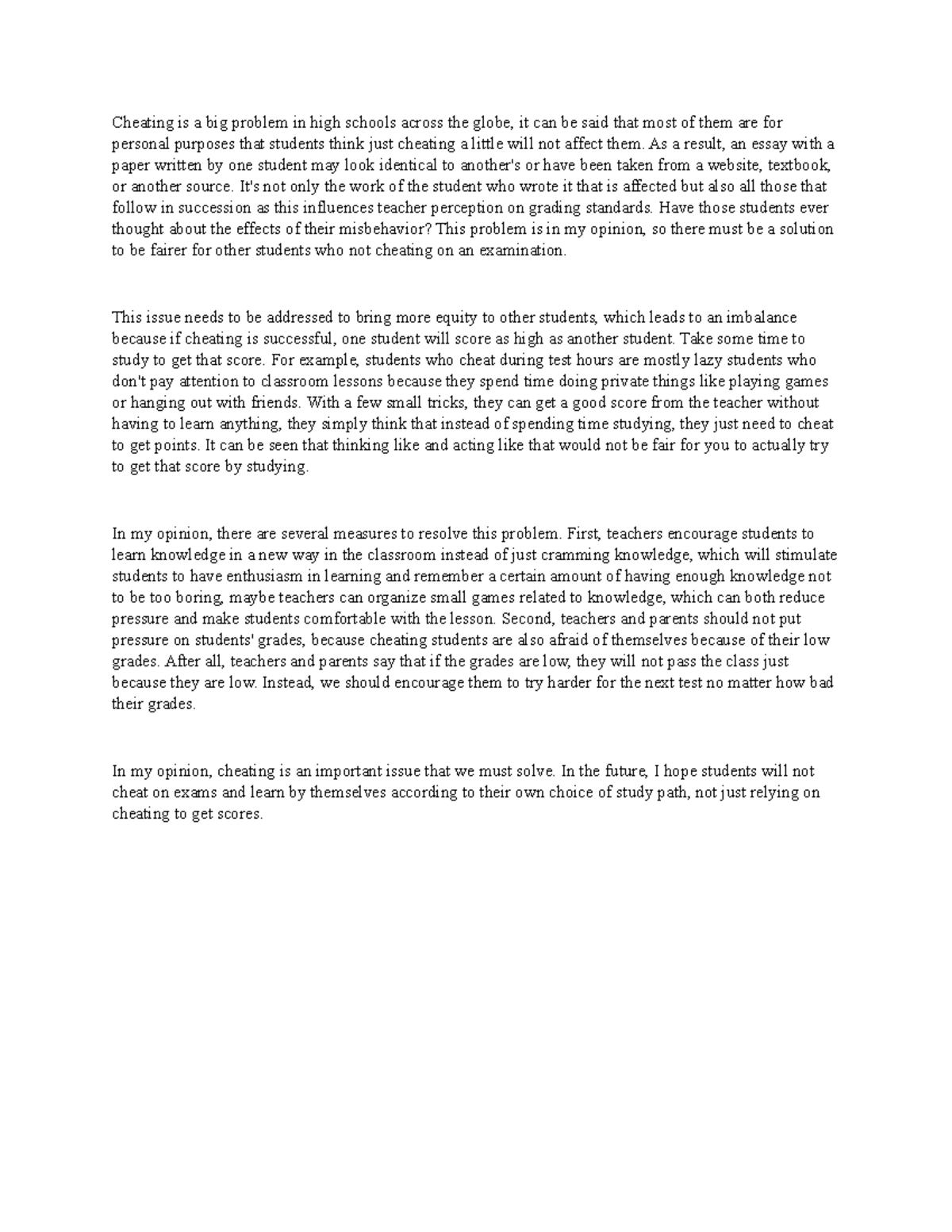 Cheating is a big problem in high schools across the globe - As a ...