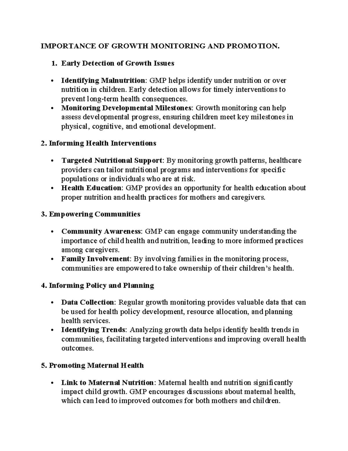 Importance OF Growth Monitoring AND Promotion - IMPORTANCE OF GROWTH ...