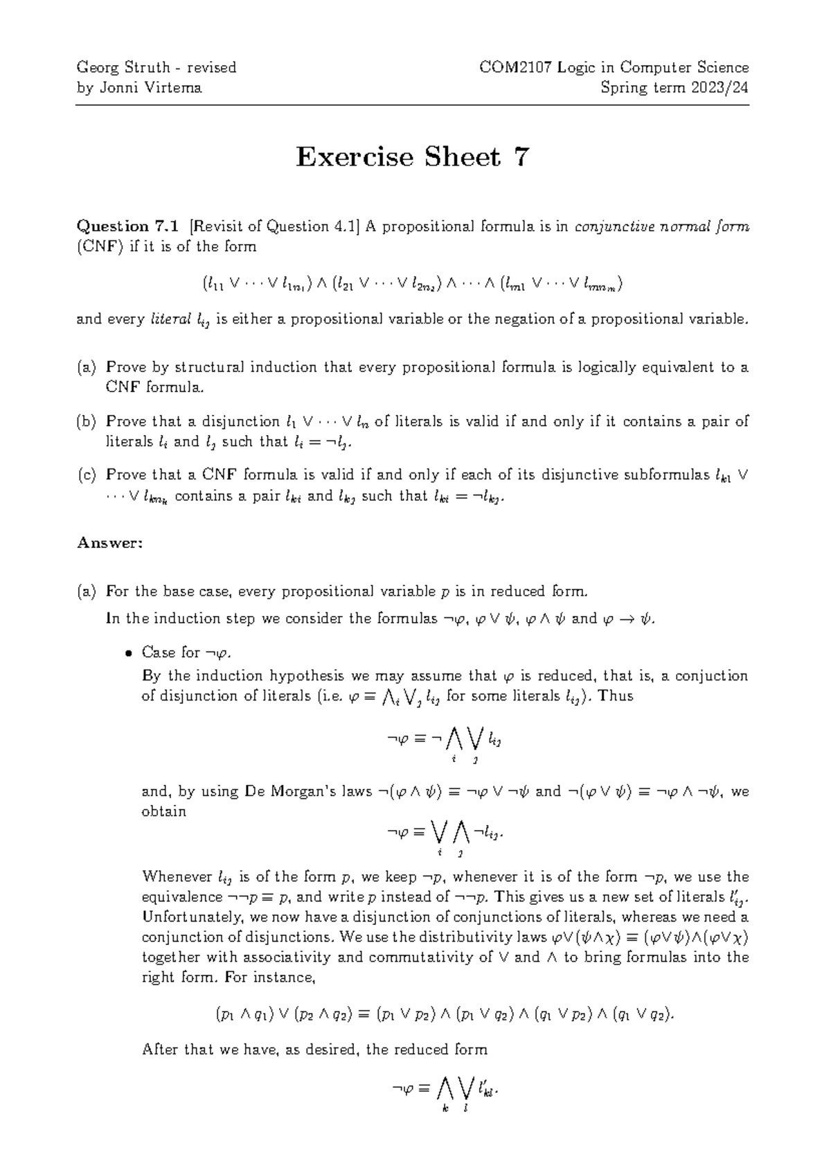 08 Exercise - Georg Struth - revised by Jonni Virtema COM2107 Logic in Computer Science Spring ...