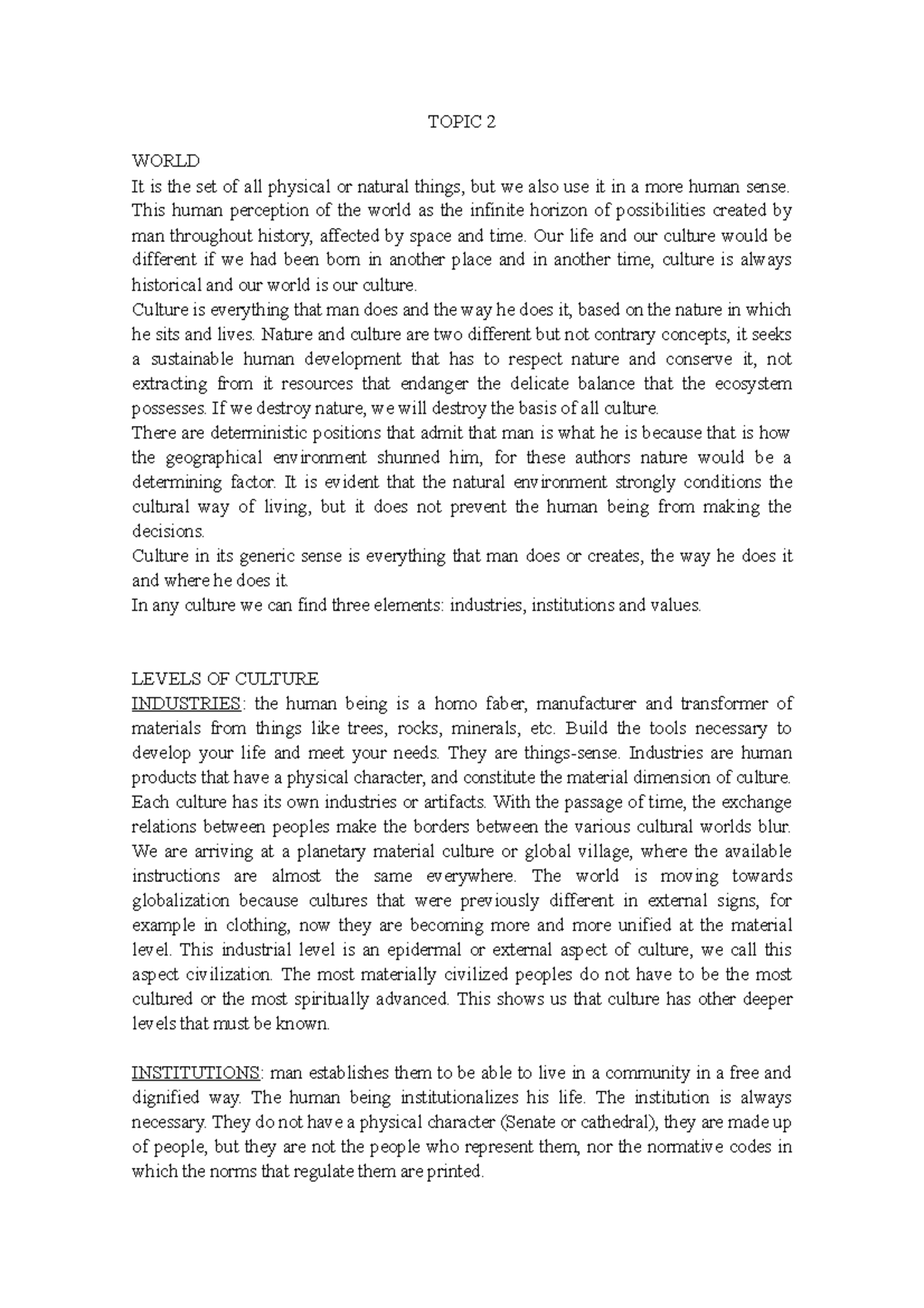 Lesson 10 Law, Environment And Social Justice - TOPIC 2 WORLD It is the ...