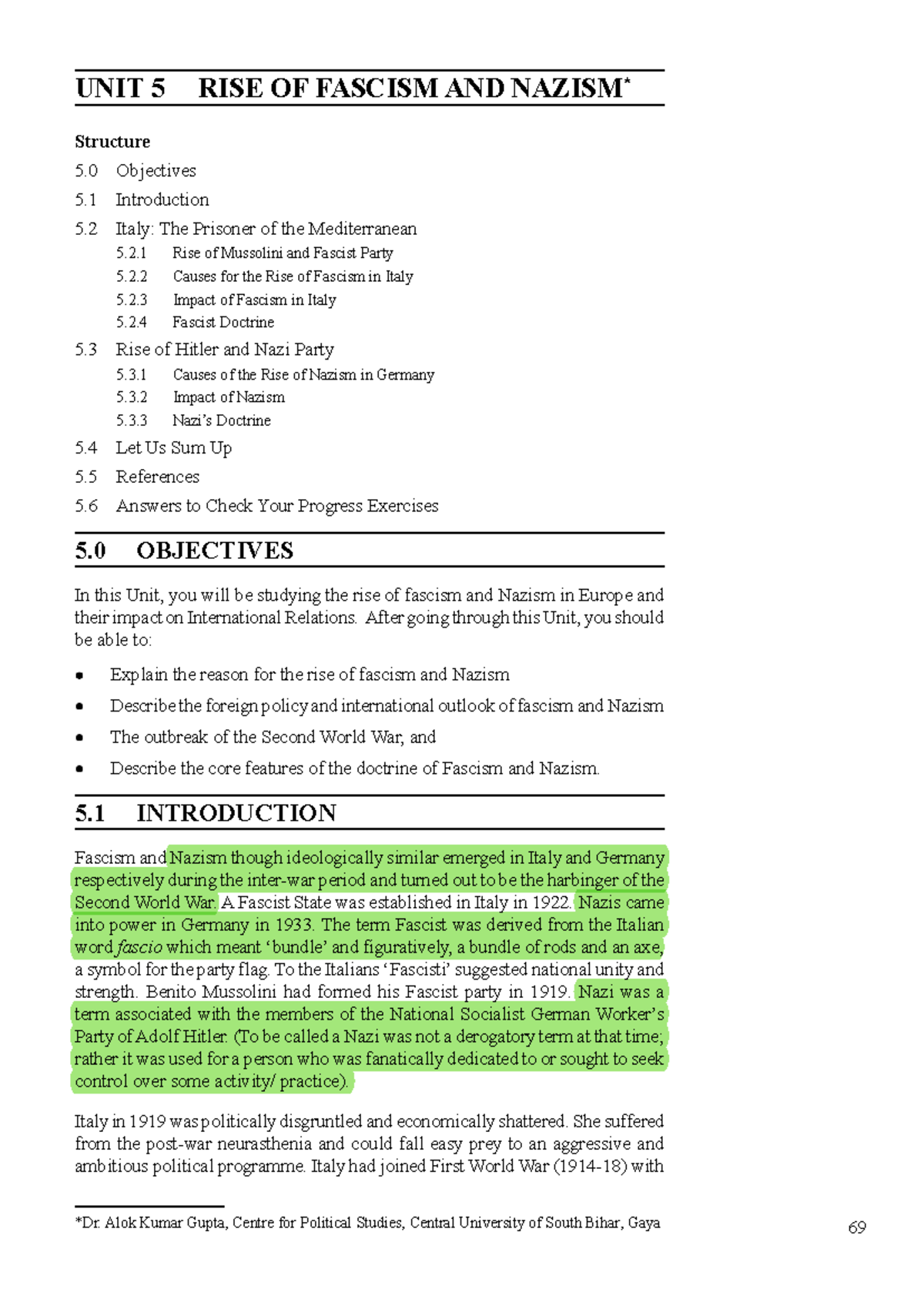 Unit-5 - Significance of the Bolshevik UNIT 5 RISE OF FASCISM AND ...