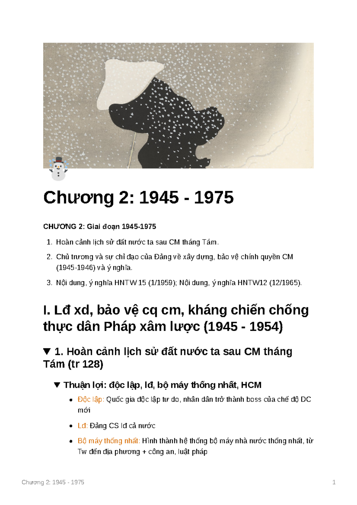 Chương 2 1945 - 1975 - ☃ Chương 2: 1945 - 1975 CHƯƠNG 2: Giai đoạn 1945- Hoàn cảnh lịch sử đất ...