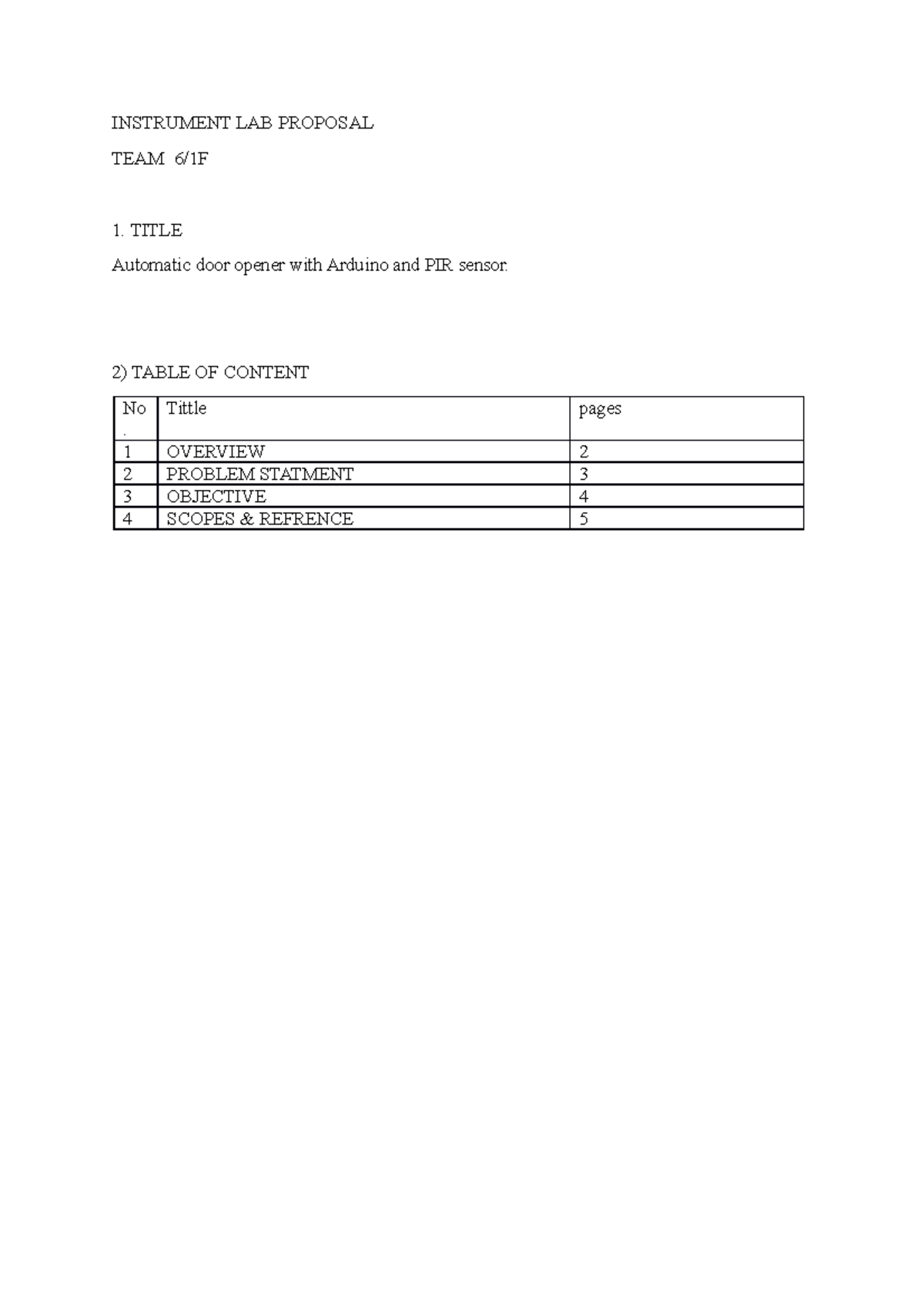Group 1F Instrument LAB Proposal 1 overview+references - INSTRUMENT LAB ...