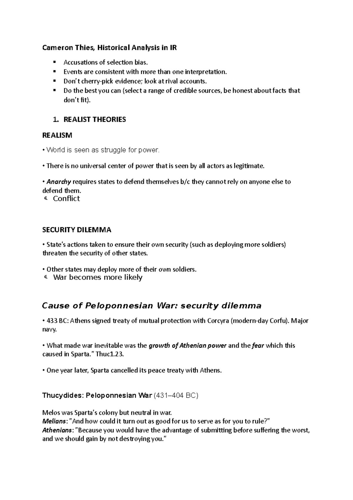 International Relations - Cameron Thies, Historical Analysis in IR ...