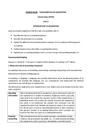 Unit 1 - Organizational Structure and Function-1 - FUNDAMENTALS OF ...