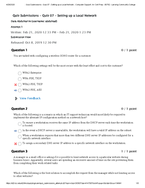 Quiz Submissions - Quiz 05 - Supporting Hard Drives and Other Storage ...