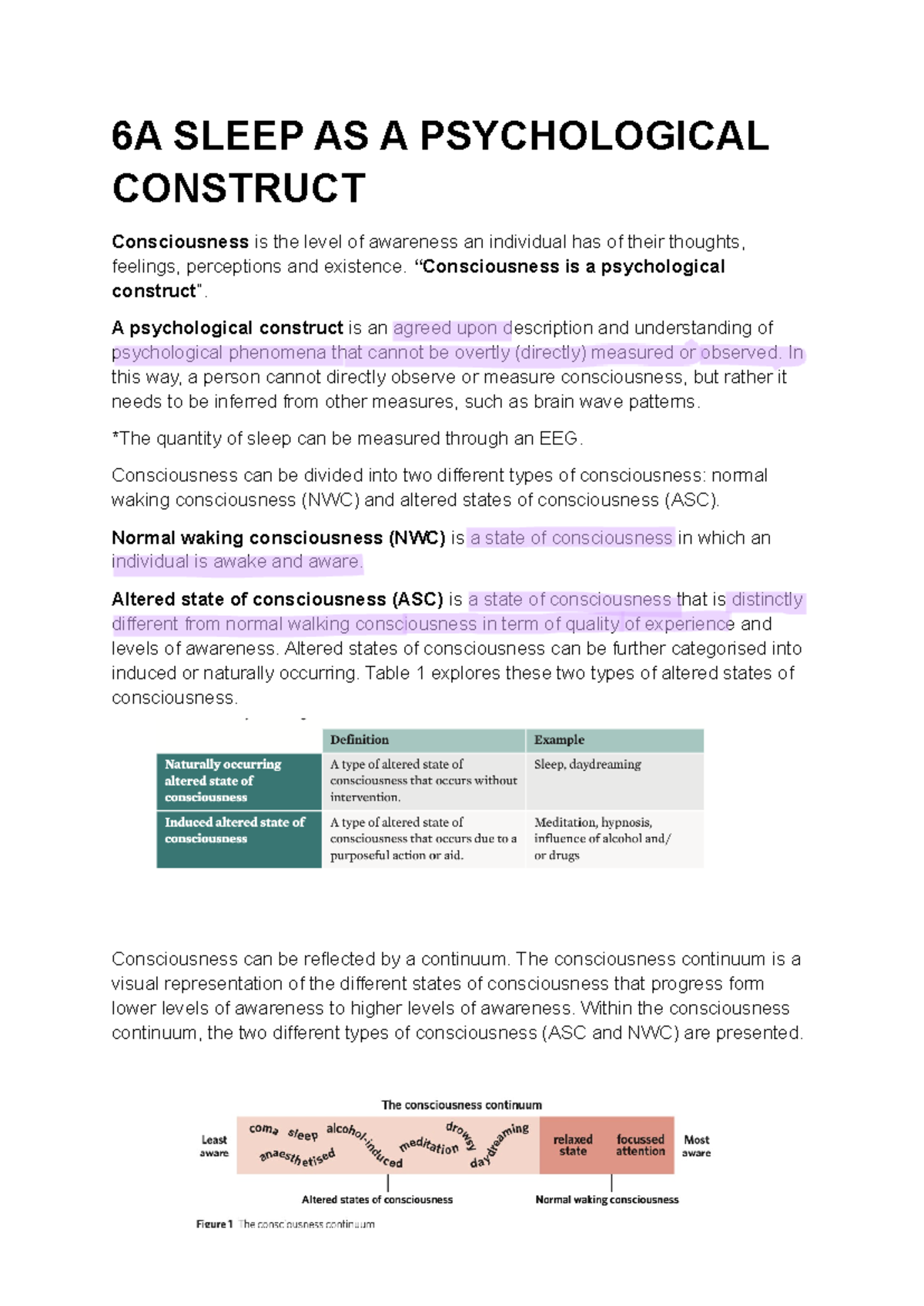 CHAPTER 6, THE DEMAND FOR SLEEP, VCE PSYCH - 6A SLEEP AS A ...