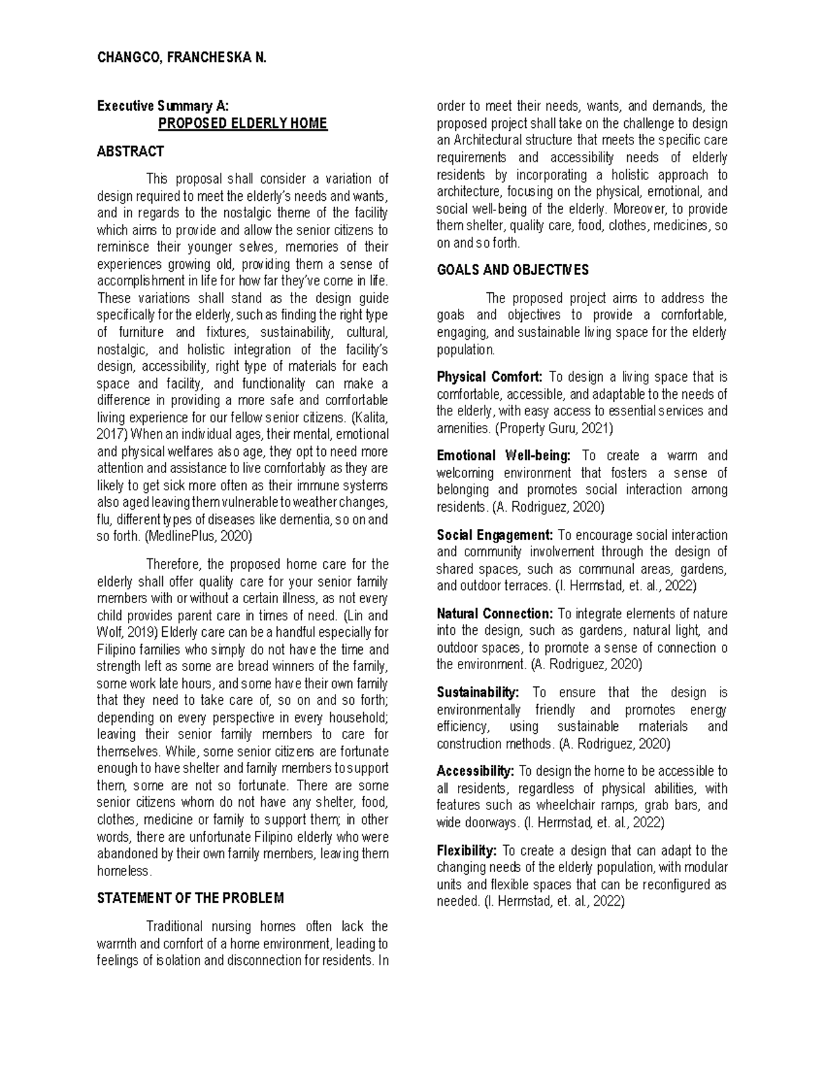 Executive Summary of 3 capstone proposals - Executive Summary A ...